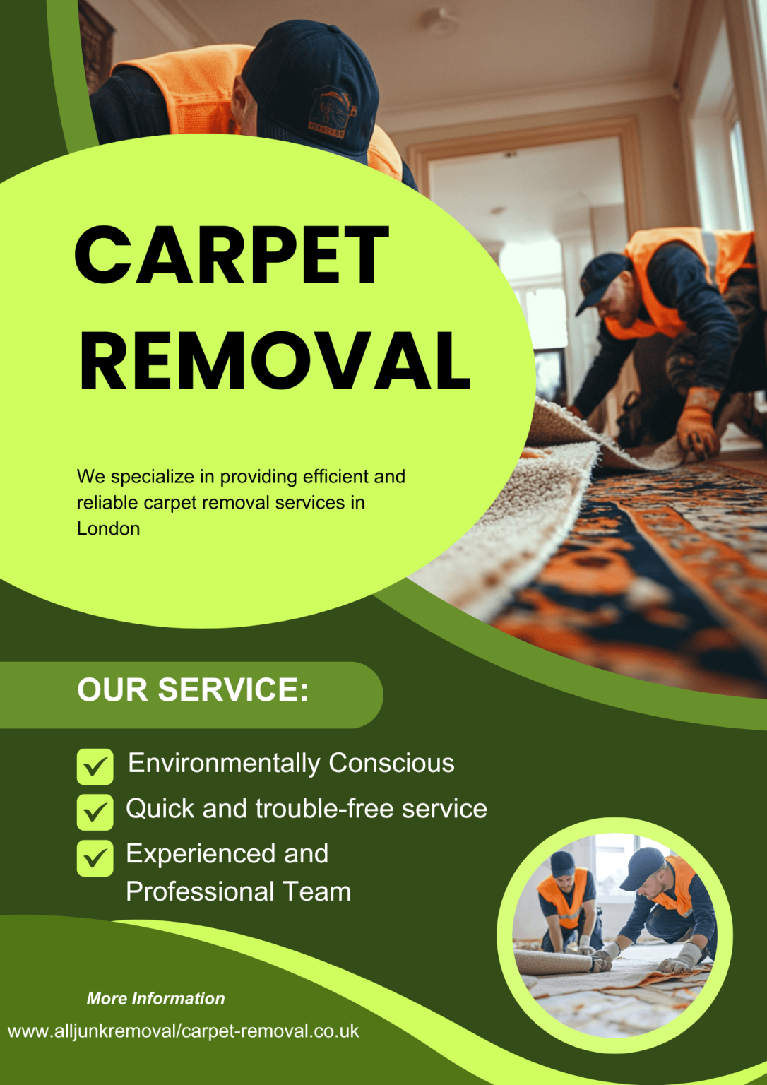 Carpet Removal & Collection in London- Professional Uplift